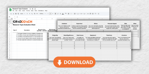 Research Topic Evaluator Worksheet (Free Download) - Grad Coach
